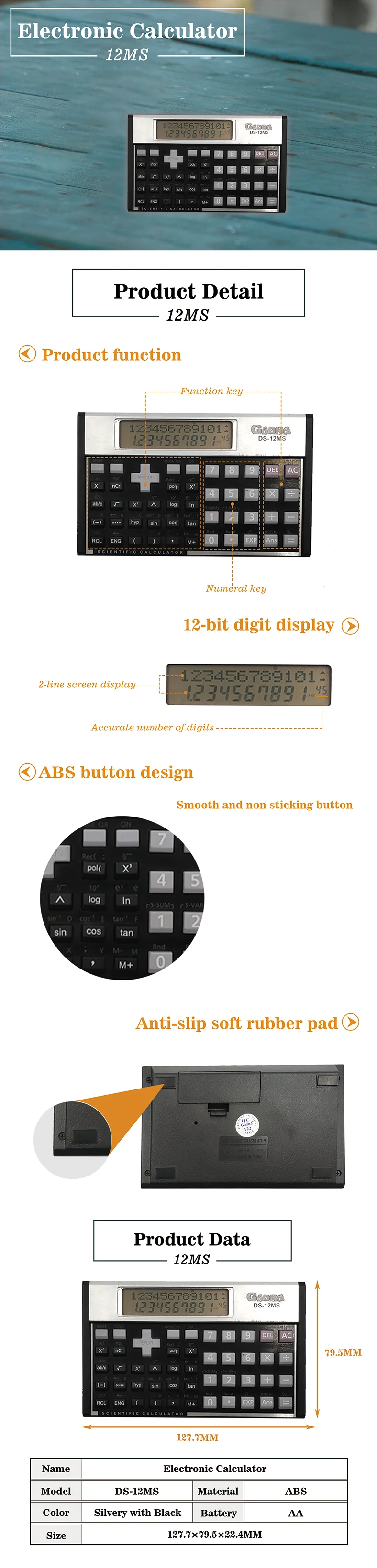 Cheap Student Desktop Calculator 12-digit Dual Power (solar And Battery ...