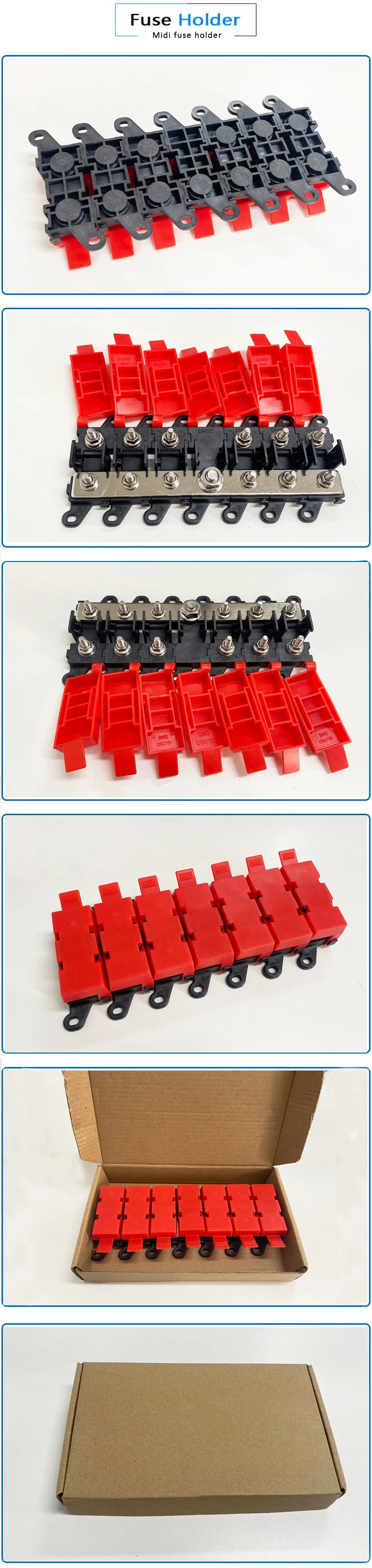 AMI ANS MIDI Modular Fuse Holders Block 6 X Midi Fuse Holder and 1 X Input Module Fuse Holder ...