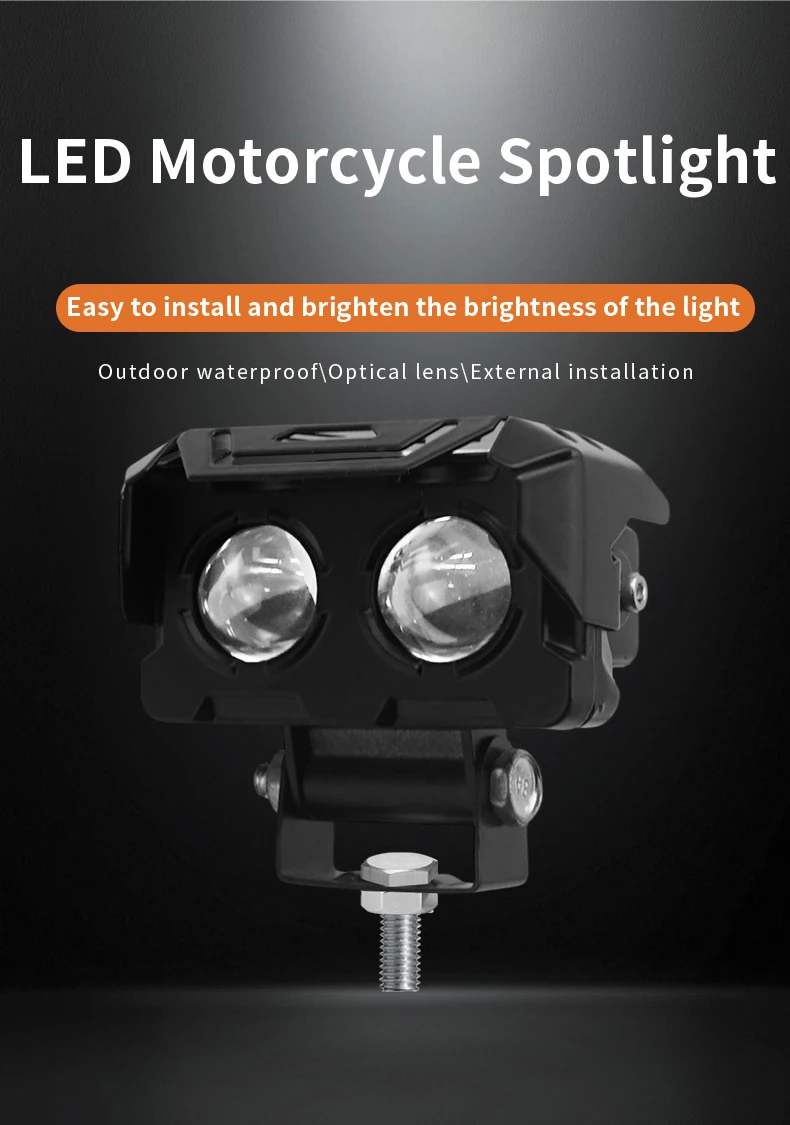 Motorcycle Spotlight Dual Spotlight High and Low Beam Front LED ...