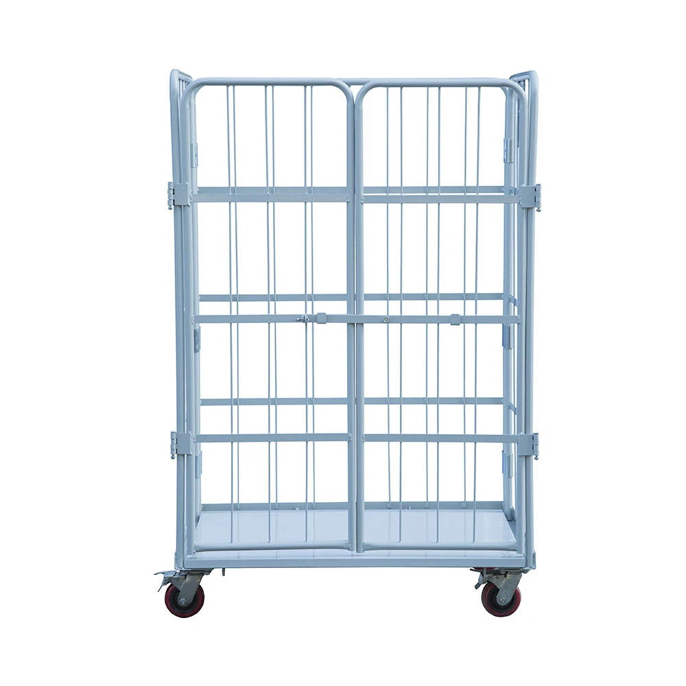 Metal Platform Trolley Cart Metal Wire Basket Logistics Trolley With ...