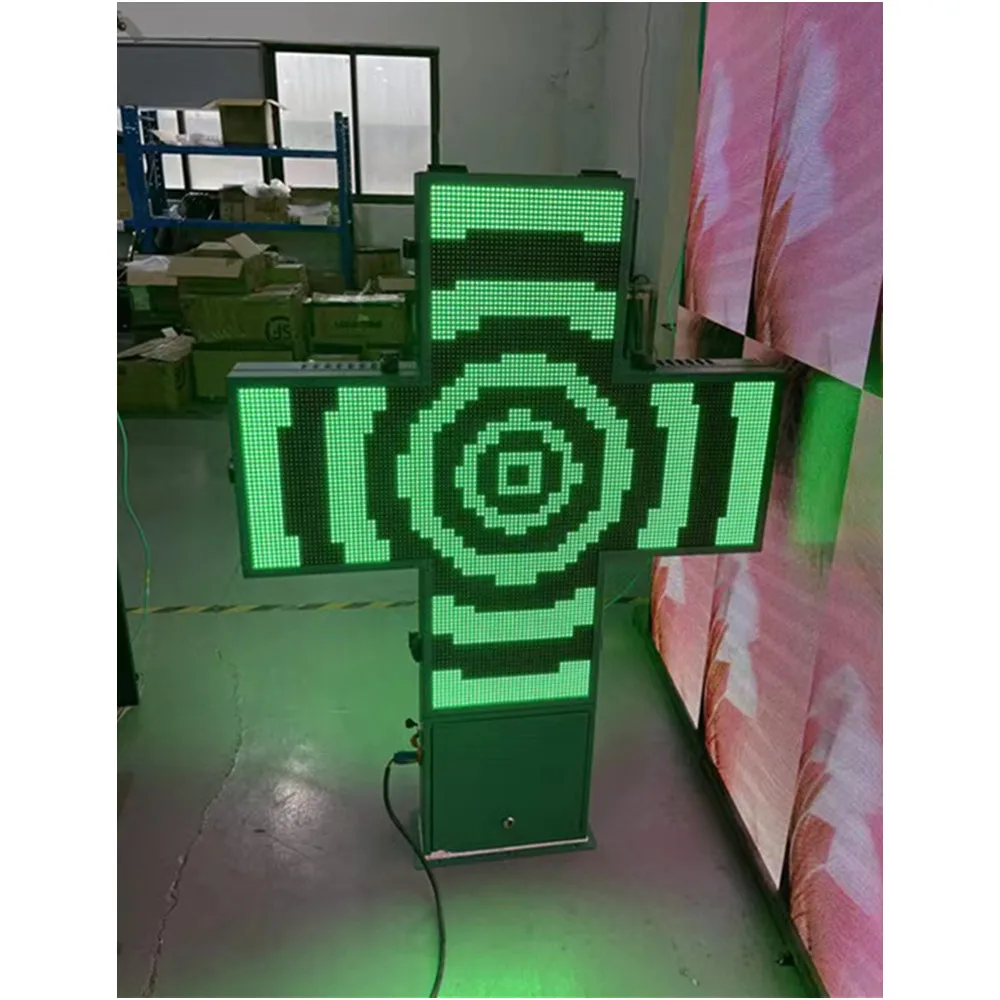 Outdoor Cross Sign Led Screen Double Sides P5 P6 P8 P10 Pharmacy Cross ...
