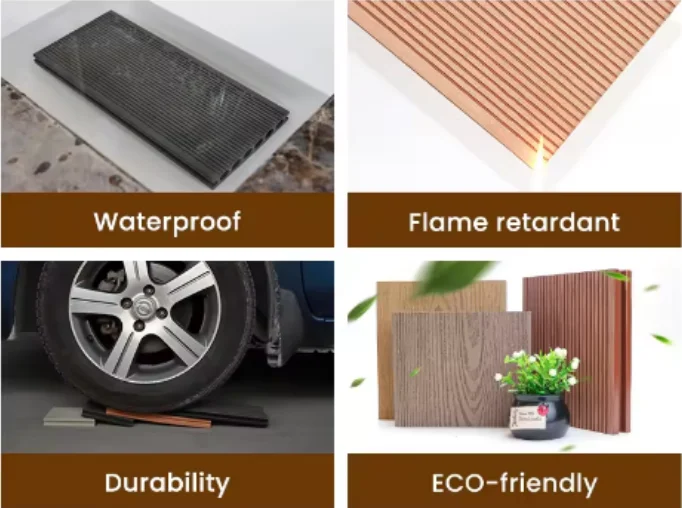 Waterproof Round Hollow Wpc Swimming Pool Decking Co-extrusion Anti-uv ...