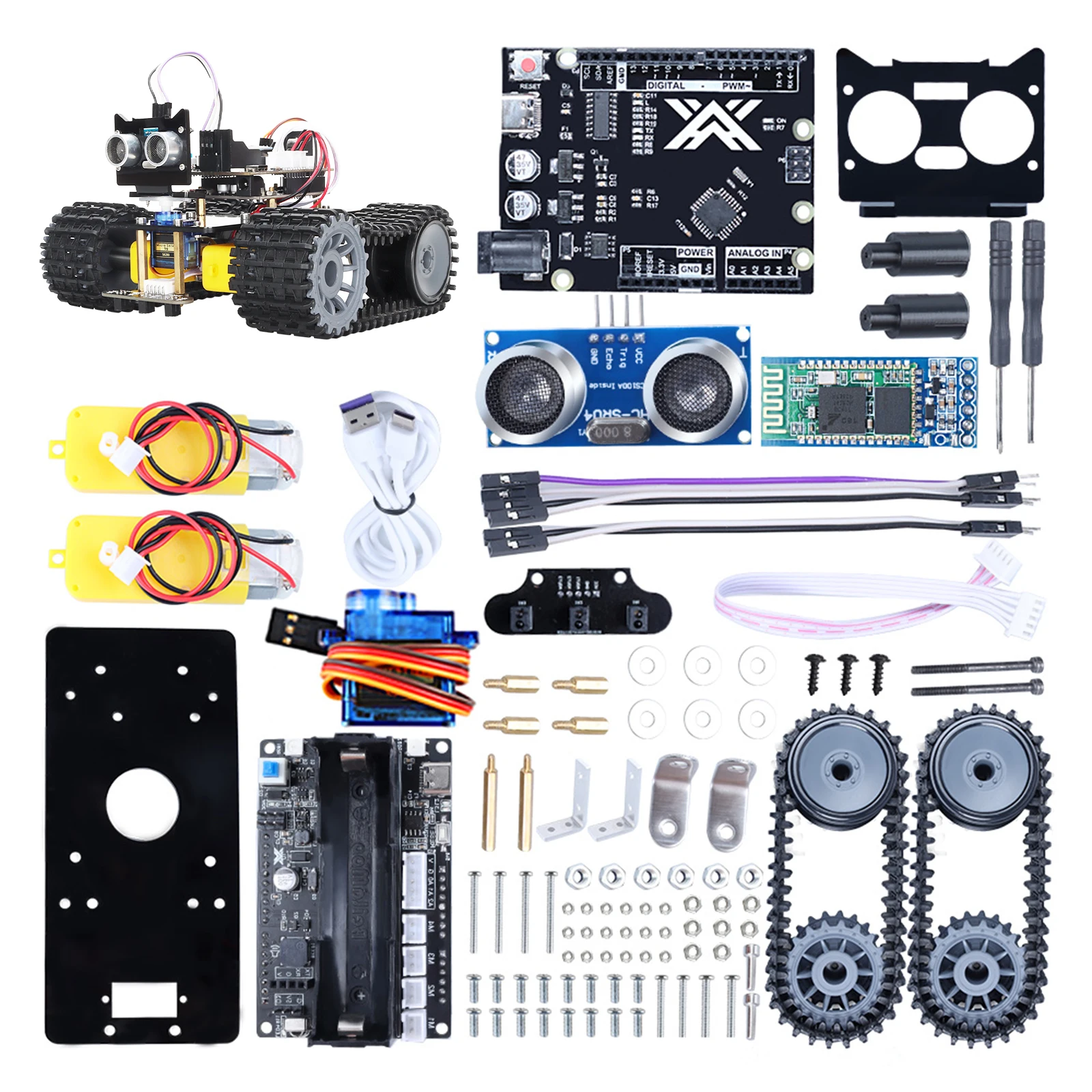 Factory Diy Smart Robot Car Starter Kit C/c++programming Tank Robotic ...