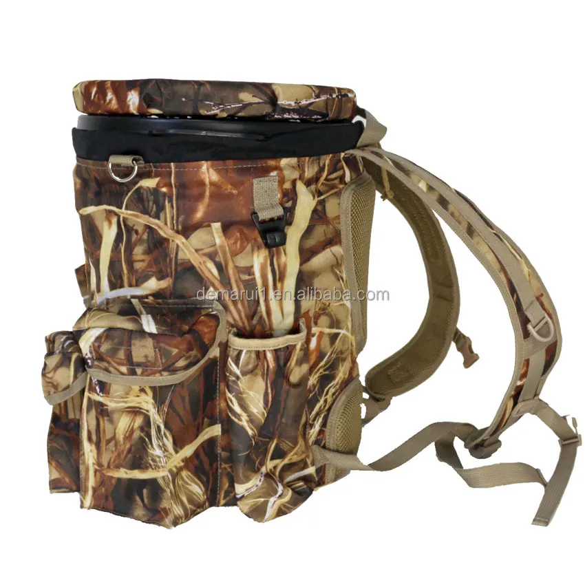 Custom Camouflage Hunting 360 Swivel Seat with Backpack Hunting Plastic ...