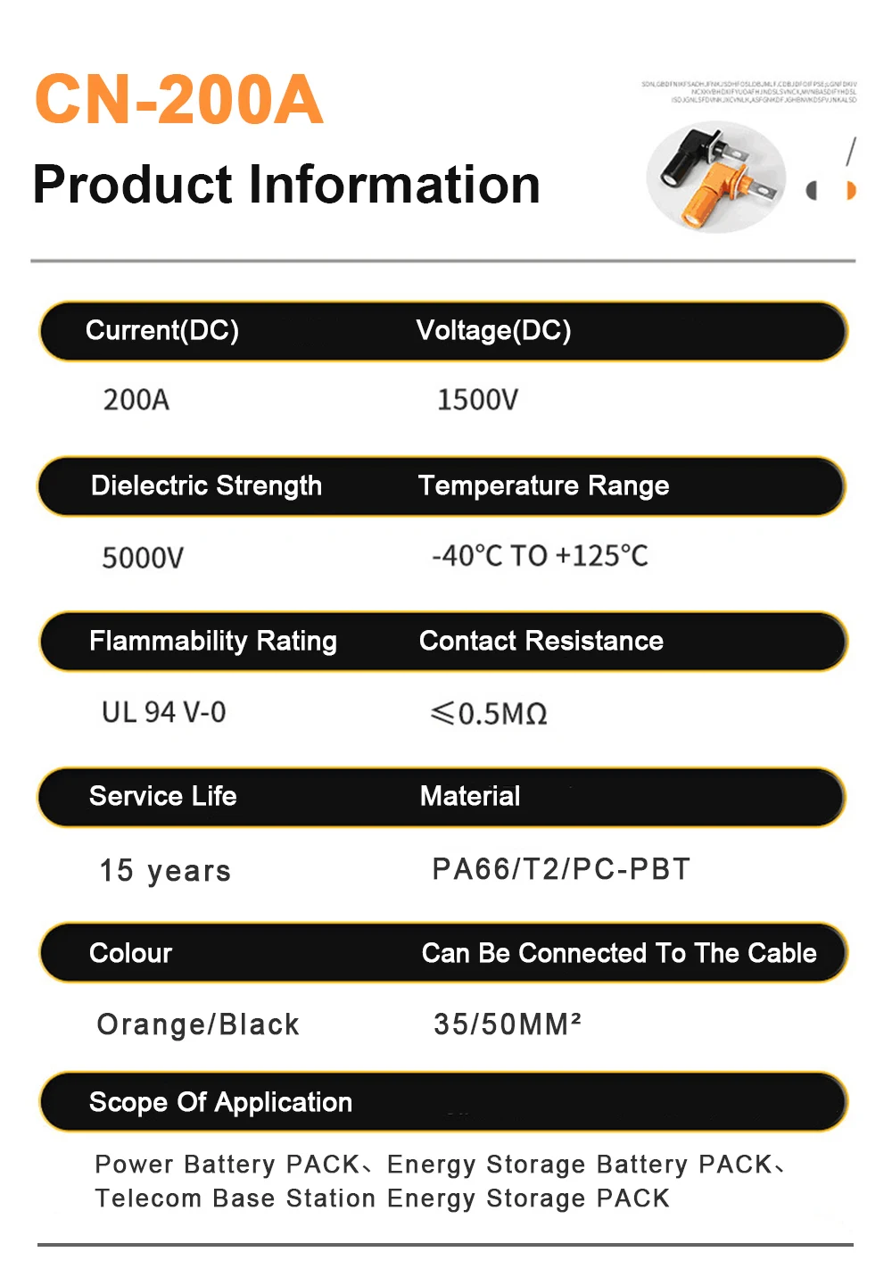 Energy Storage Connector High Current Power Hv Battery Terminal Pin ...