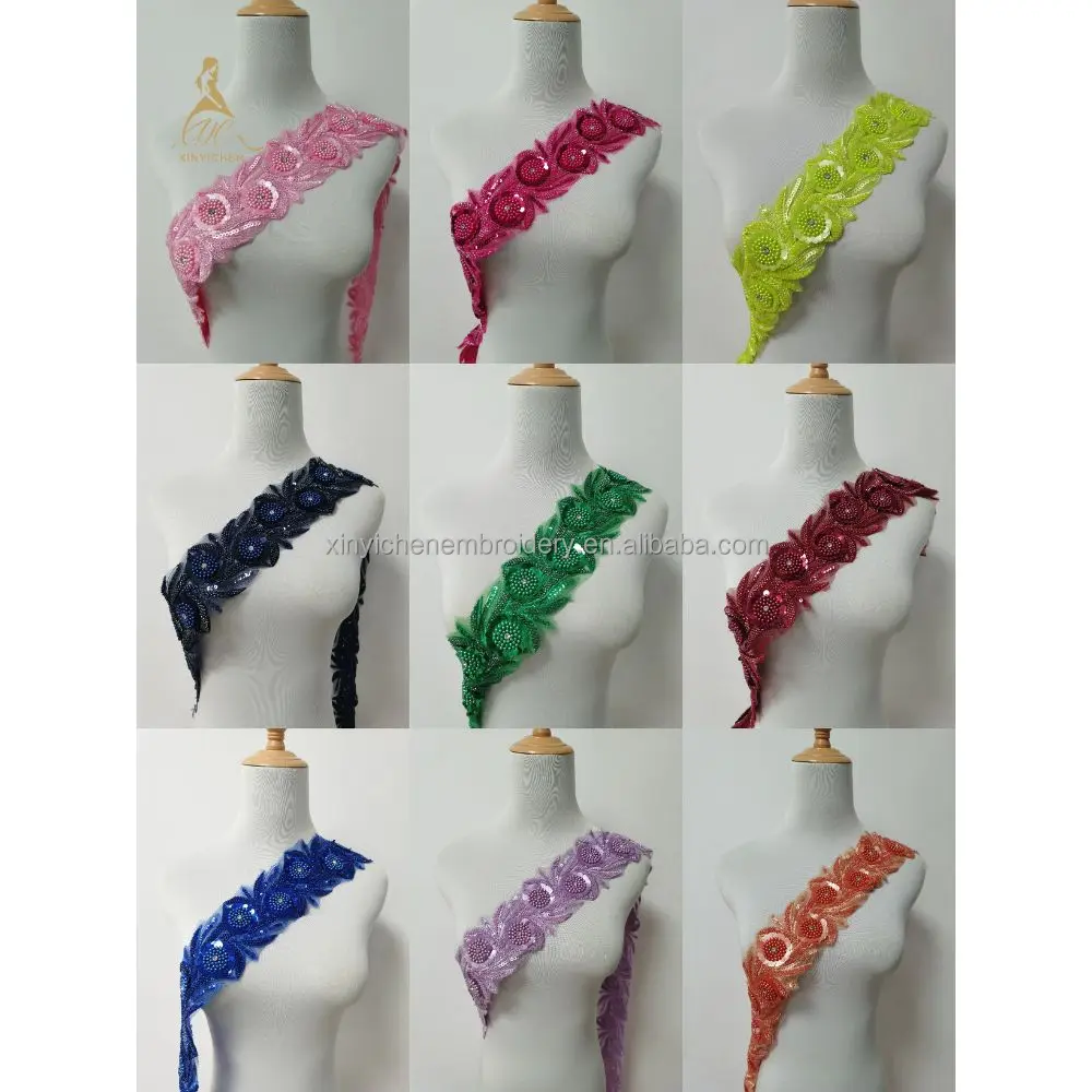 Wholesale Beaded Colorful Lace Trim Polyester Bead Floral Lace ...
