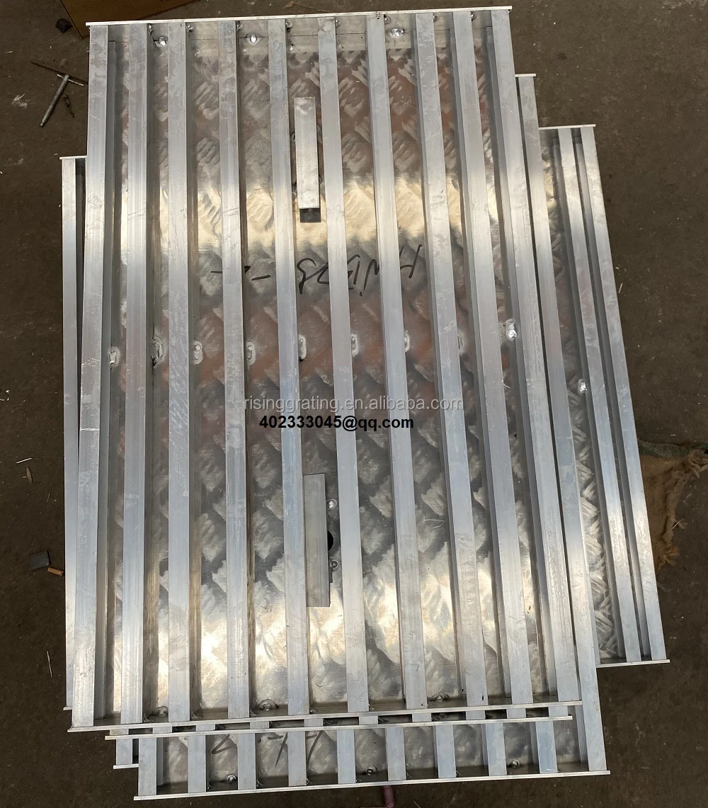 Galvanized Checker Plate Manhole Cover with Handle - Durable Trench ...