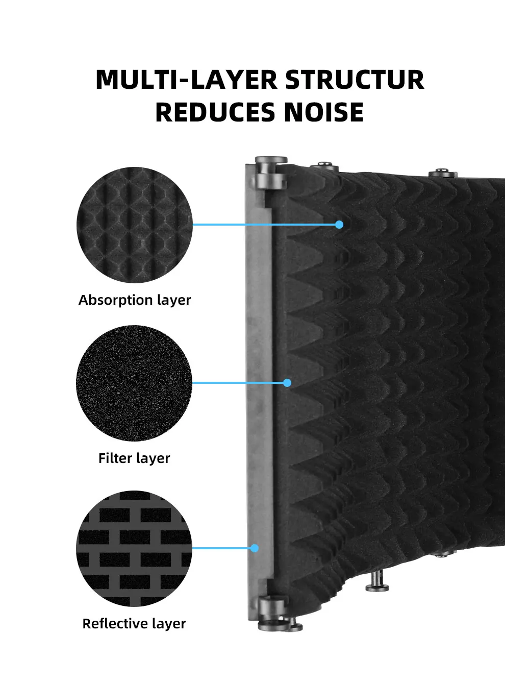 Plastic Five Panels Desktop Recording Soundproof Cover Sound Isolation ...
