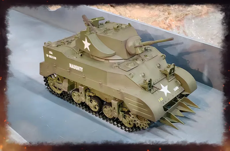 1/16 M5A1 Stuart RC Tank - Realistic Turret Rotation & Smoke