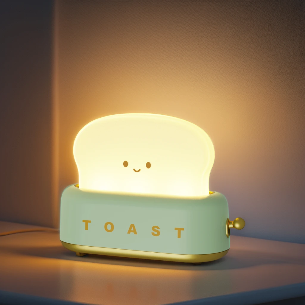 LED Night Light Toaster Lamp Modern Design Timer Adjustable Brightness ...