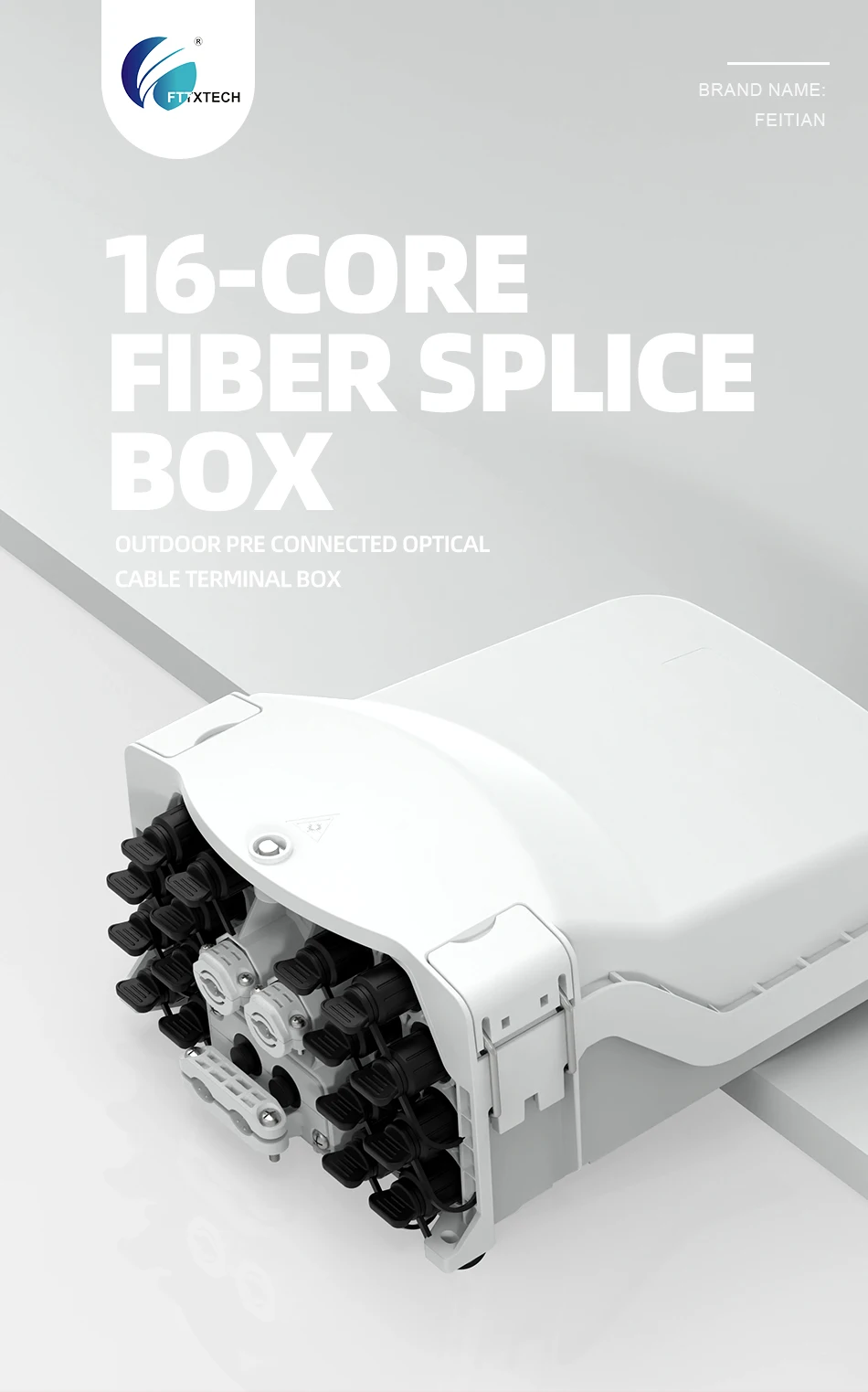 Feitian Ftth Terminal Nap Box With 1x16 Splitter 16 Core Optical Distribution Box Ip65 Fiber ...