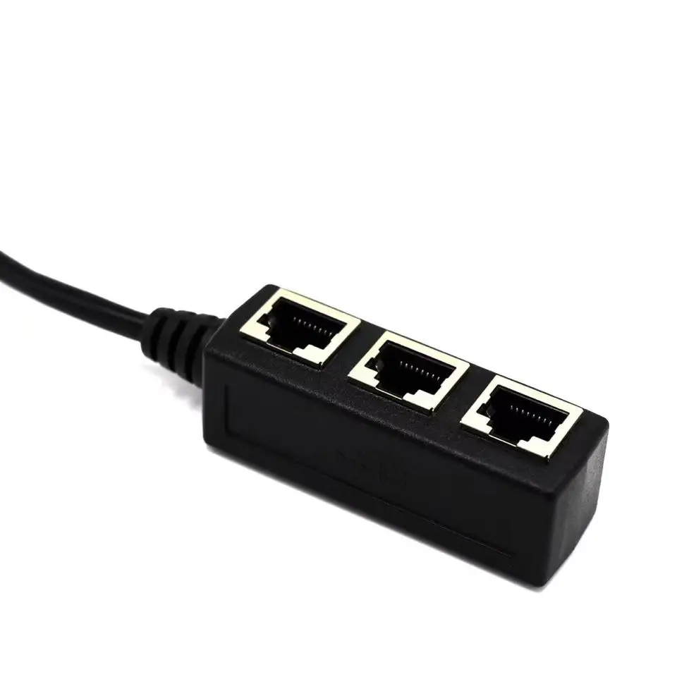 Rj45 Hub Rj45 Female Connector Male To 3 Ports Female Lan Ethernet ...