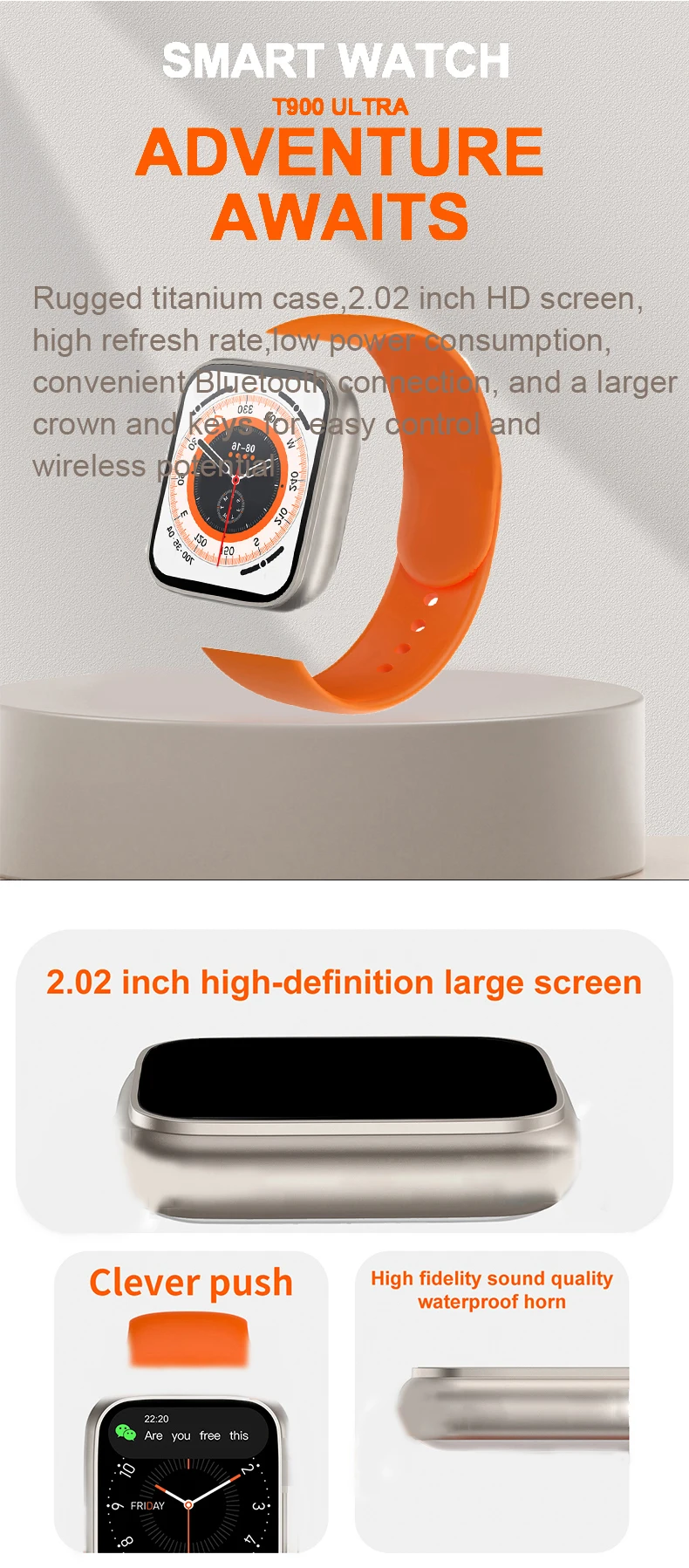 T900 Ultra Hiwatch Plus App T55 T900 Pro Max Series 7 H10 Gs8 X8 Dt8 Z59 Ultra Smart Watch ...