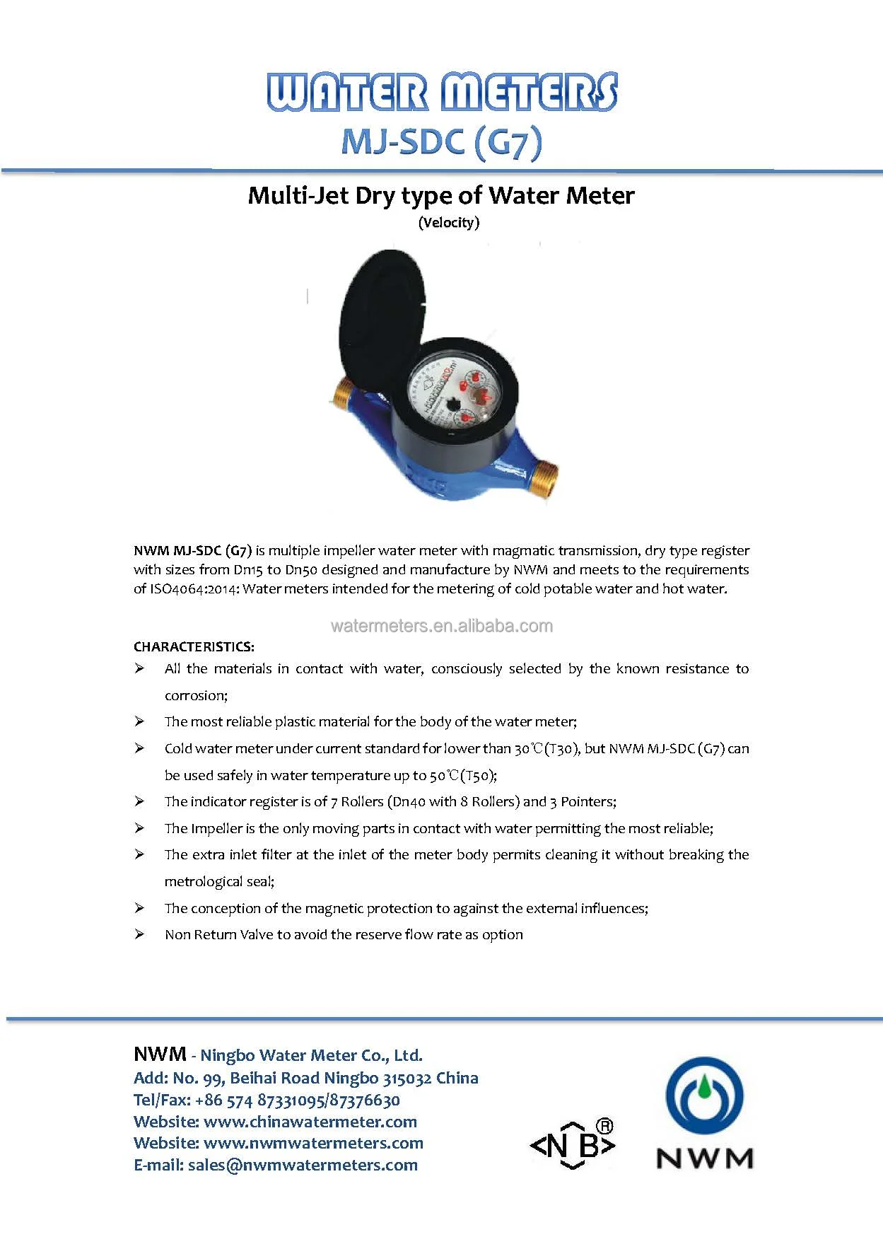 Mechanical Residential Multi-jet Direct Reading Dry Type Water Meter ...