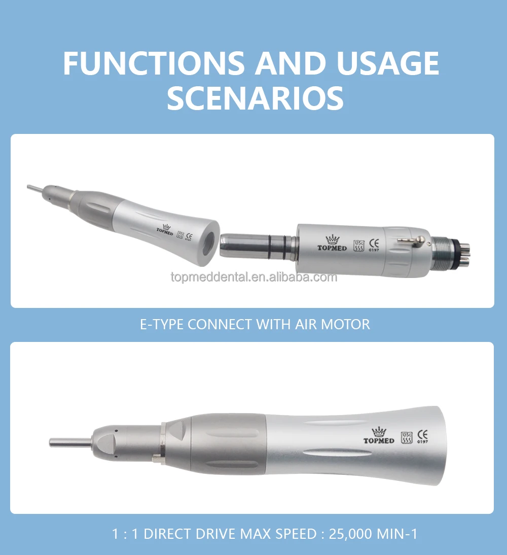 Dental Handpieces Straight N43 Low Rotation External Water Spray System ...