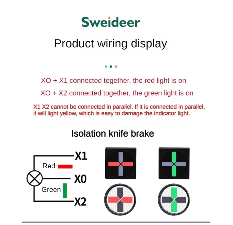 LED Red Green Dual Color Indicator Light for Mechanical Equipment