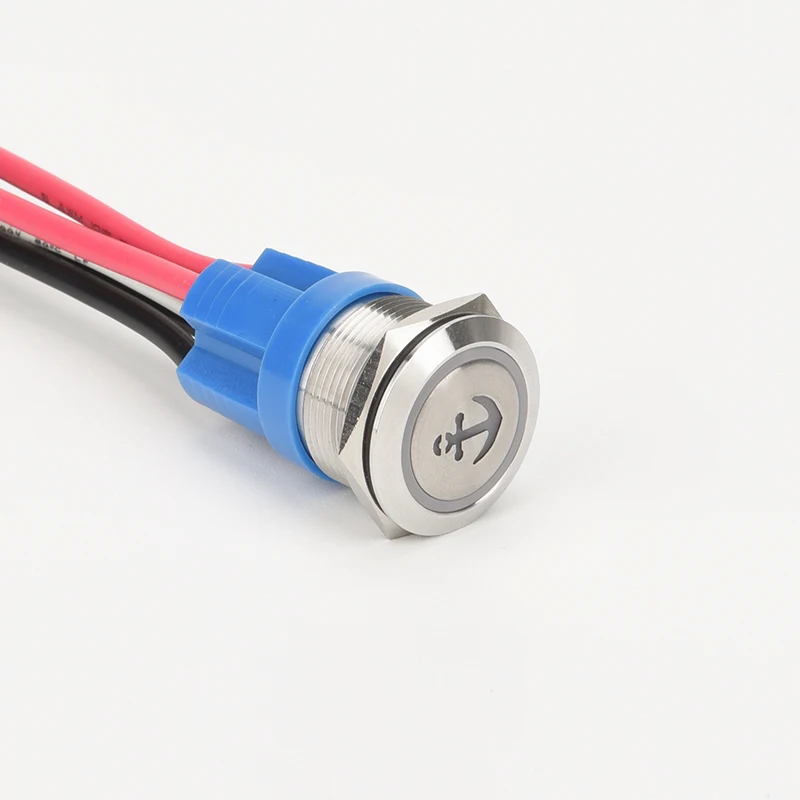 15a/20a 19mm Stain Steel Led Push Button Switch Anti Vandal Waterproof Illuminated Push Button ...