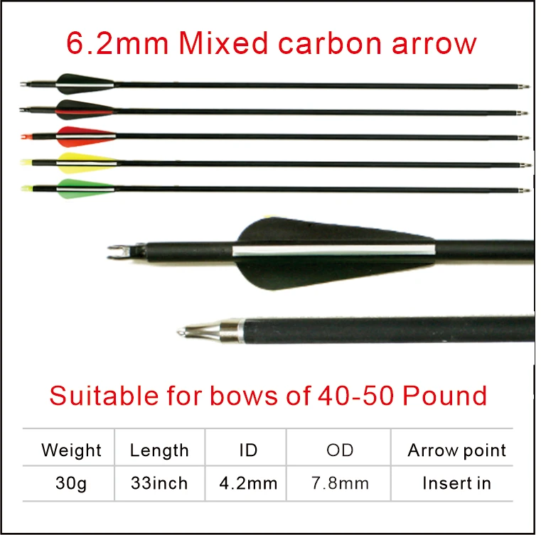 Carbon Fiber Hunting Arrows - Buy Musen 7.8mm Carbon Arrow,Hunting ...