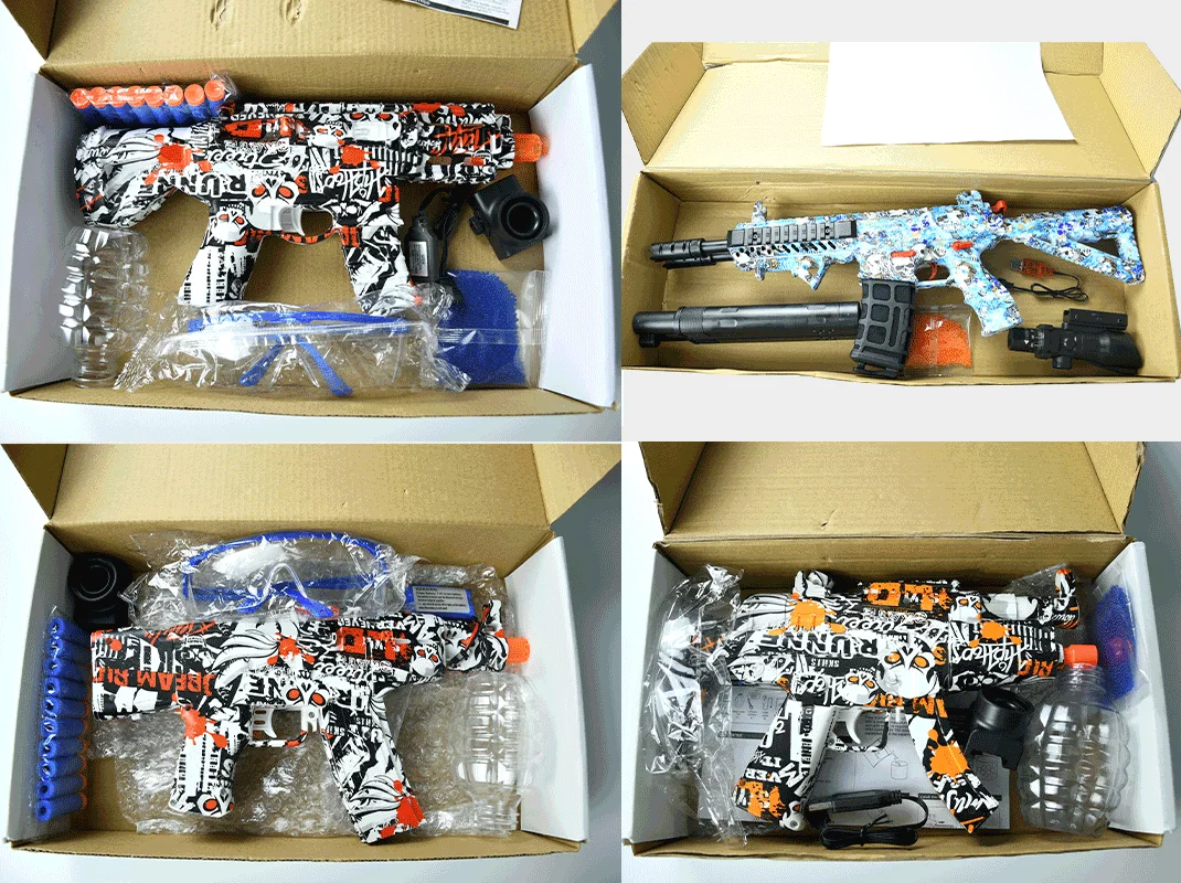 Automatic Soft Bullet Splatter Ball Gun Ak47 M416 Mp5 Blaster Shell Ejecting Electric Water Toy ...