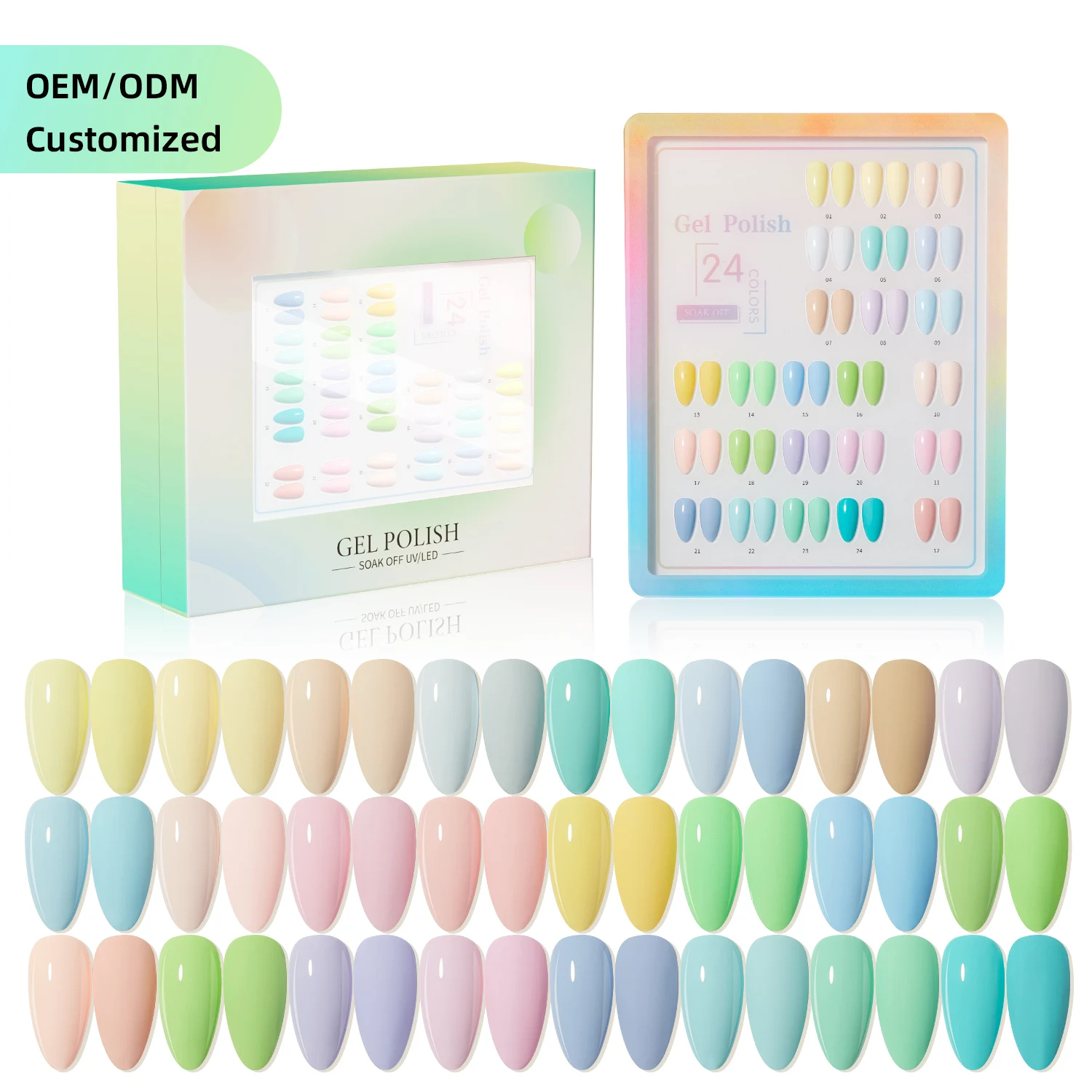 Vendeeni 24 Colors Pastel Color Set UV Nail Gel Set 15ml Private Label ...