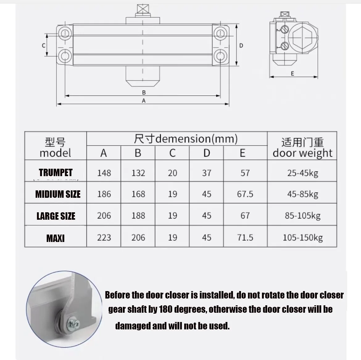 High Quality Hydraulic Concealed Door Closer Automatic Door Accessories ...