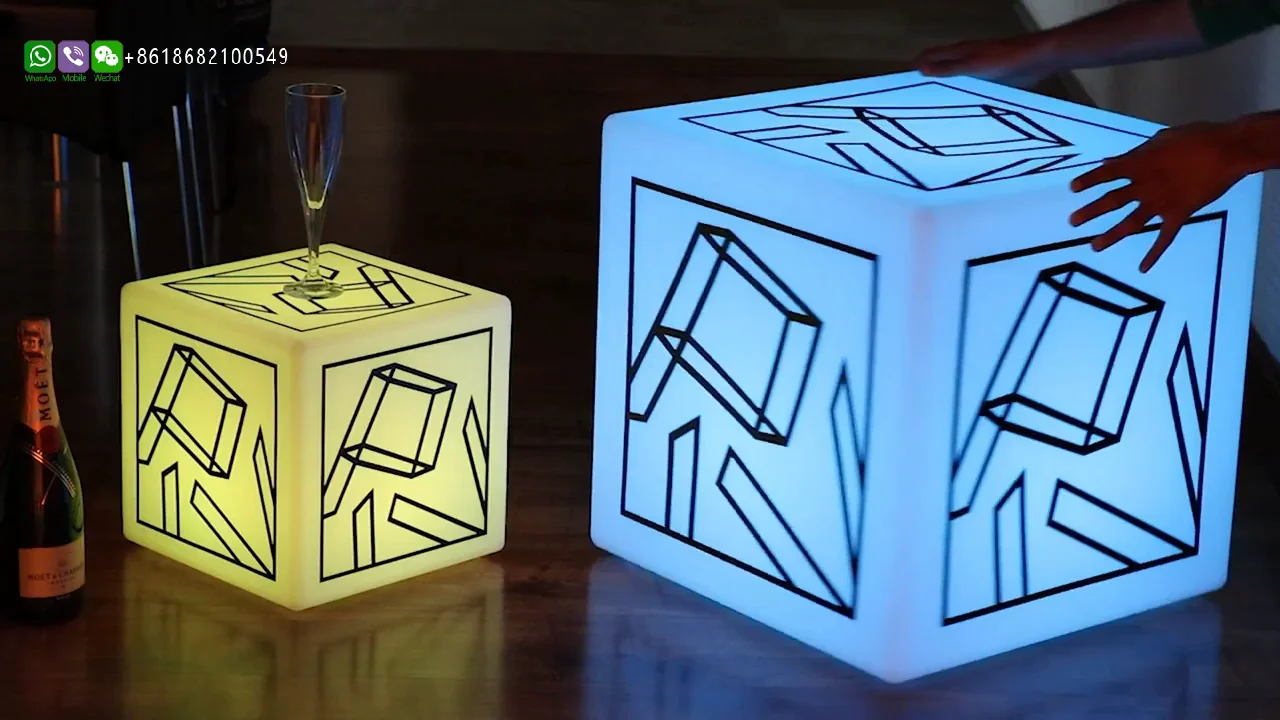 Custom Branded Display Sign Backlit Rechargeable Cube Light Box - Buy ...