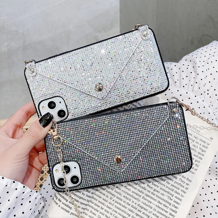 AilesTecca Metal Hanging Chain Crossbody Protect Cover for iPhone 15 ...