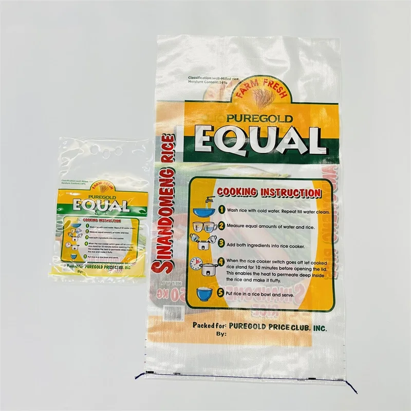 20 Kg 25 Kg 50kg Egyptian Pp Woven Polypropylene Rice Bags With Handle ...