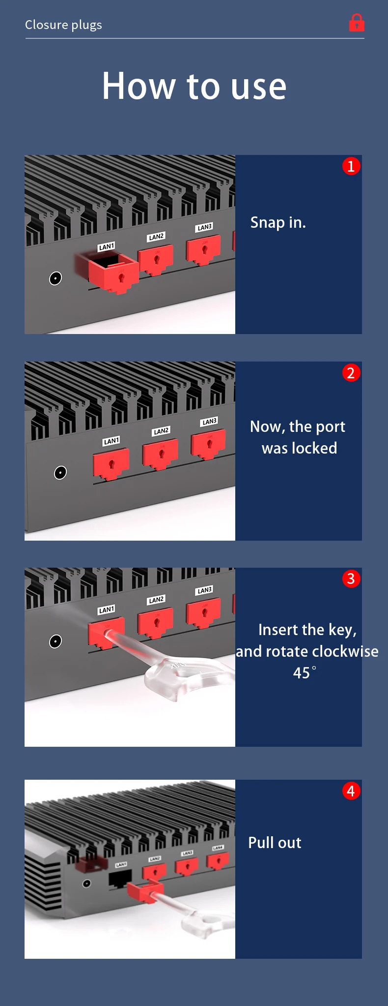 RJ45 Port Lock with Key - Secure Your Network with Ethernet Port ...