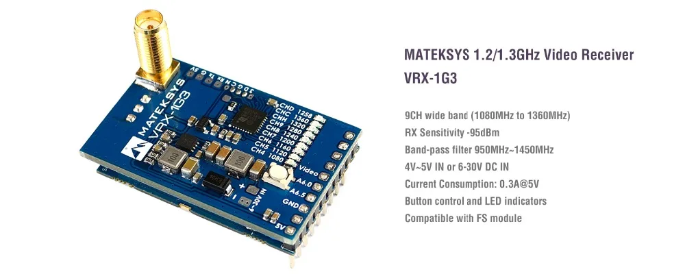 40km Matek System -1g3 Vtx-1g3 1.3ghz Fpv 2ch-9ch 630mw Video ...