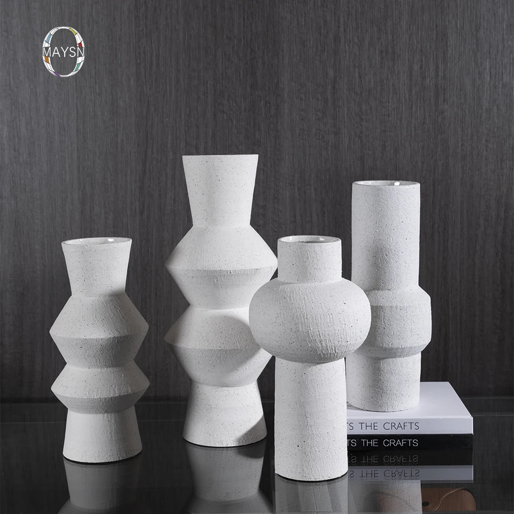 Modern White Color Clay Ceramic Vases For Home Decoration Home Decor ...