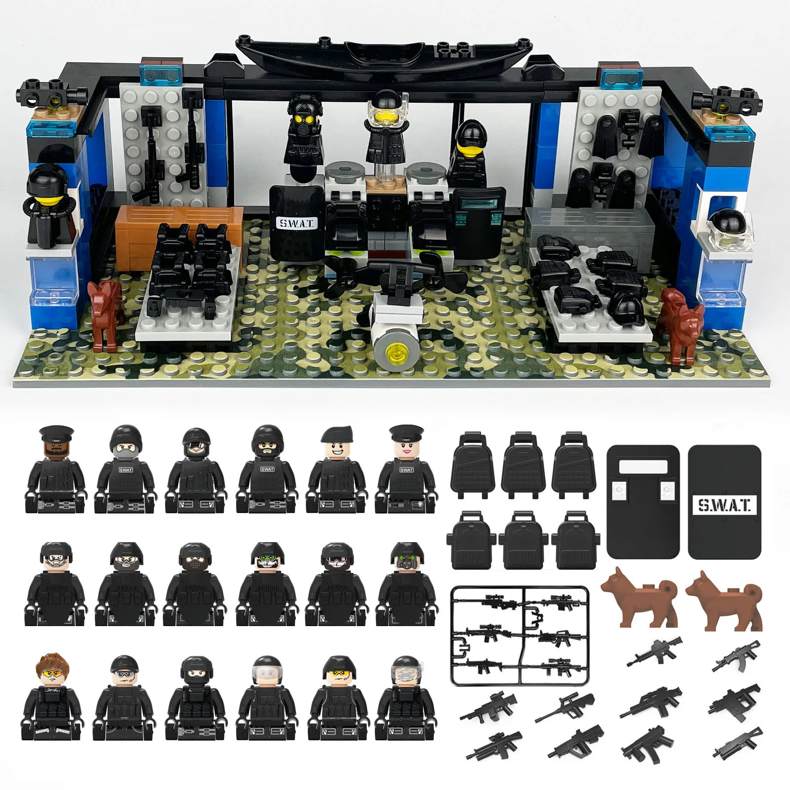 Kids Large Set Bricks - SWAT Mobile Combat Bus Police Car