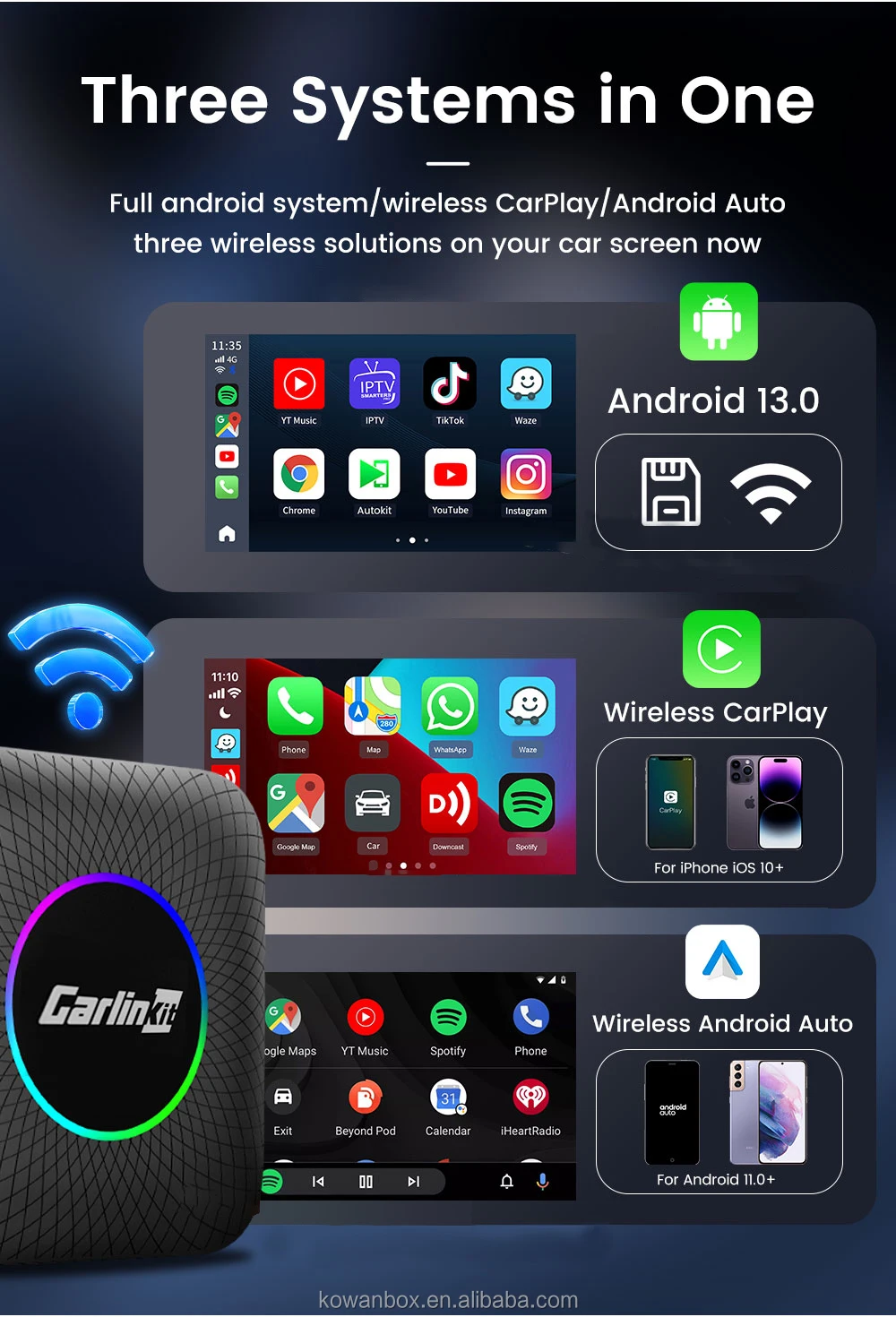 Carlinkit 8G+128GB Carplay Ai Smart Box - Android 13 Performance