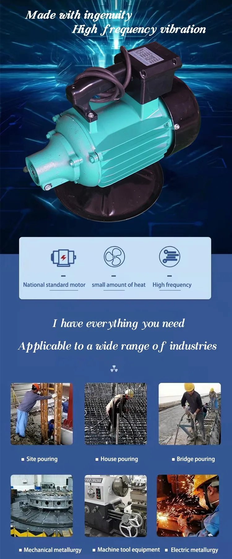 ZN25 ZN35 ZN50 ZN70 Portable Electric 1500W Motor Concrete Vibrator for ...