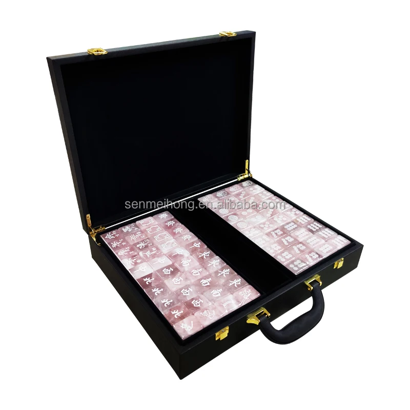 Customize Jade Mahjong Game Set with Case & Accessories