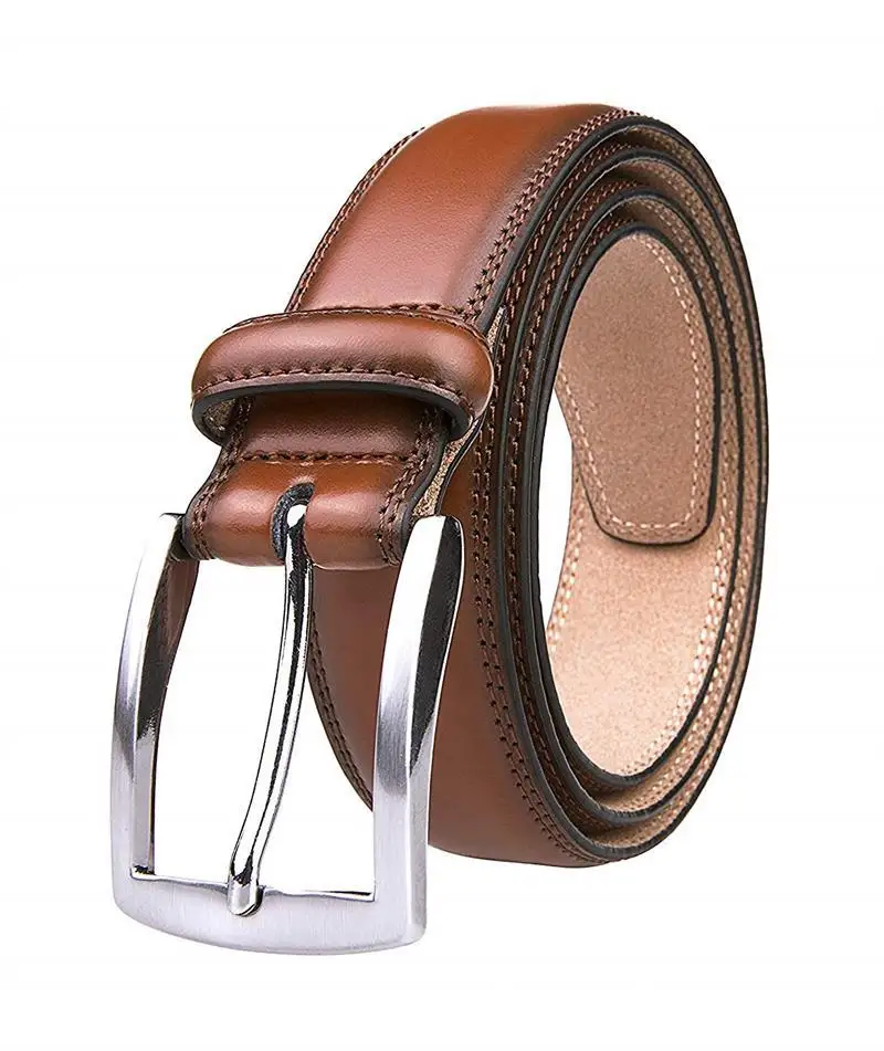 Fashion & Classic Designs Men's Genuine Leather Dress Belt Handmade Cow ...