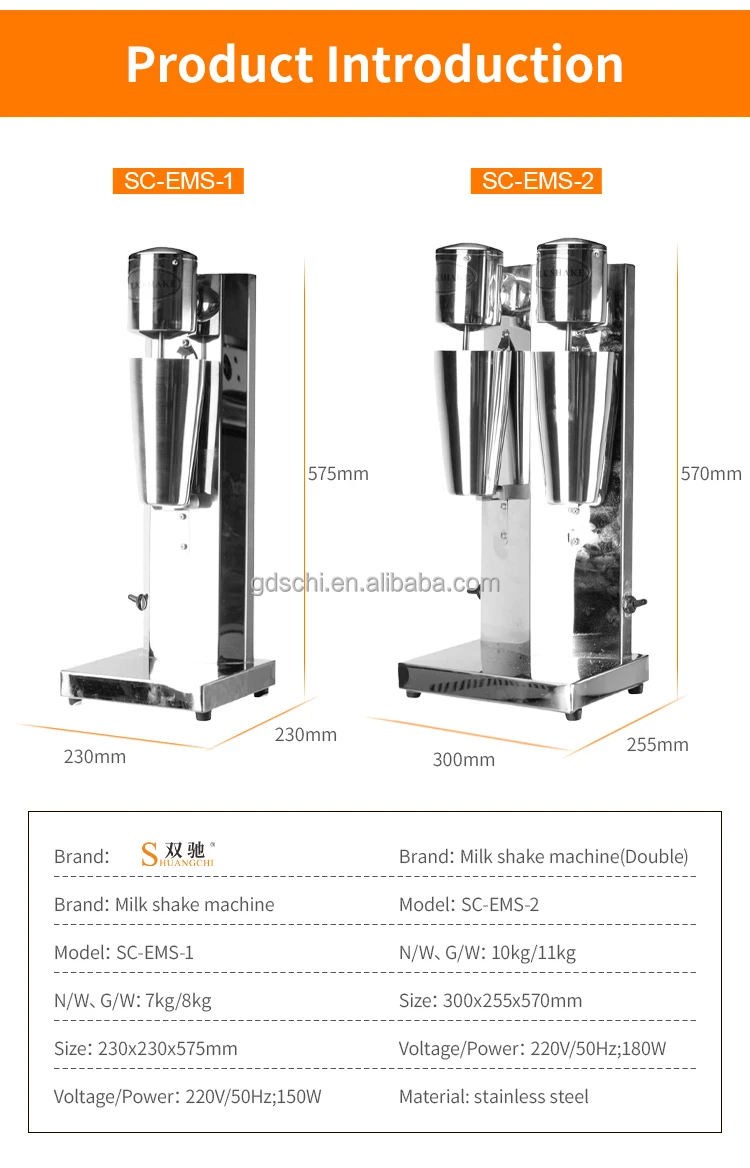 Commercial Electric Milkshake Maker - Stainless Steel Mixer