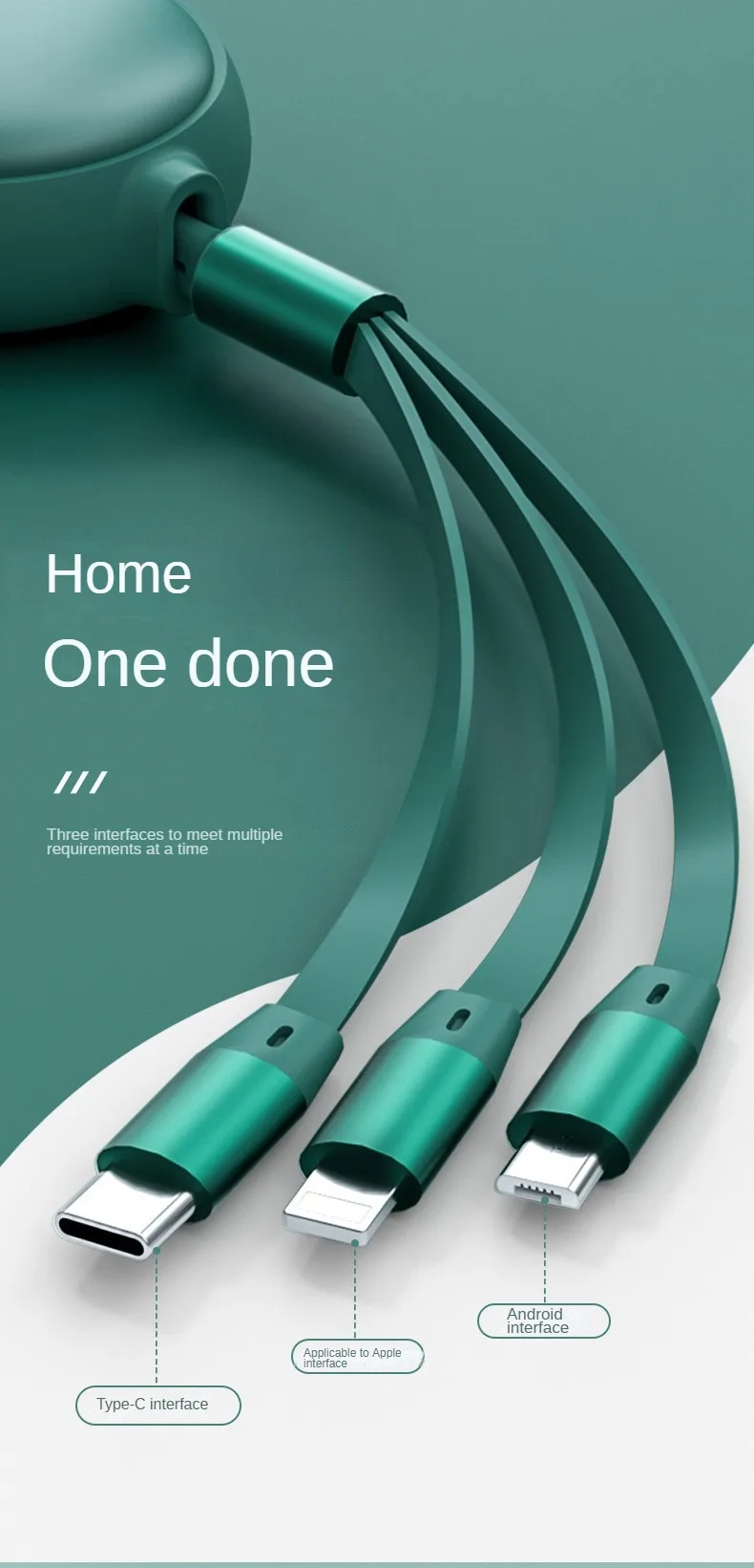 Multifuncnew Design 3 In 1 Usb Cable Fast Quick Charging Data Cable ...