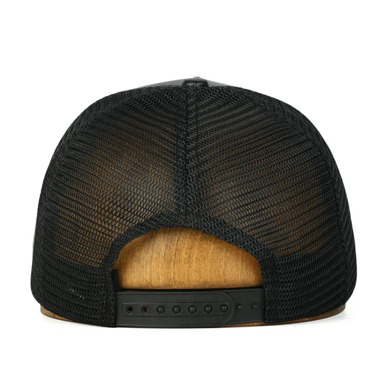 Custom Basic Hat 5 Panel Leather Trucker Caps For Men Women - Buy ...