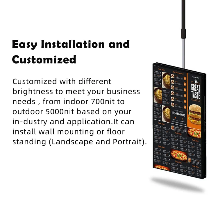 Hd 1080p 55 Inch Indoor Ceiling Mounting Digital Signage And Displays ...