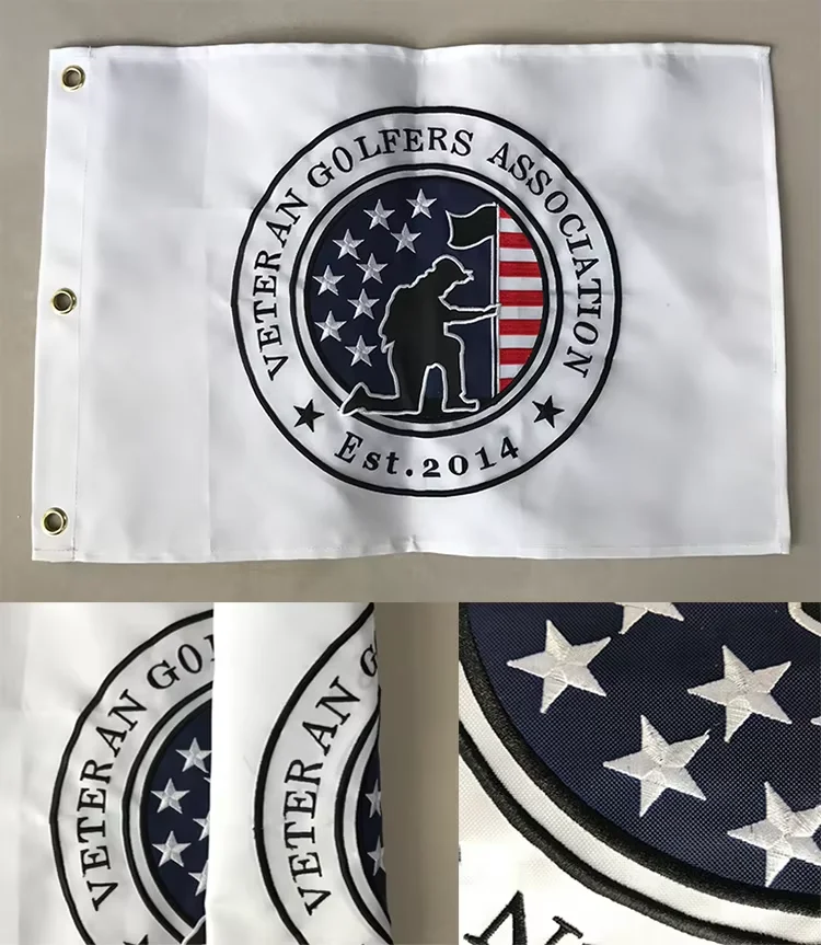 14X20 Inch Custom Design Golf Flags Embroidery Tube Golf Pole Flag ...