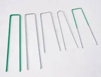 6 Inch U-Shaped Galvanized Ground Stakes Turf Staples for Artificial ...