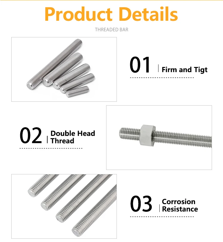 Threaded Bar Grade 4.8 Galvanized Carbon Steel Gi Stud Threaded Rod ...