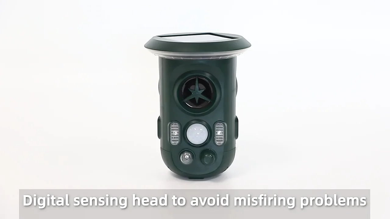 360 Degree Solar Ultrasonic Animal Repeller Solar Powered Bird Dog Cat ...