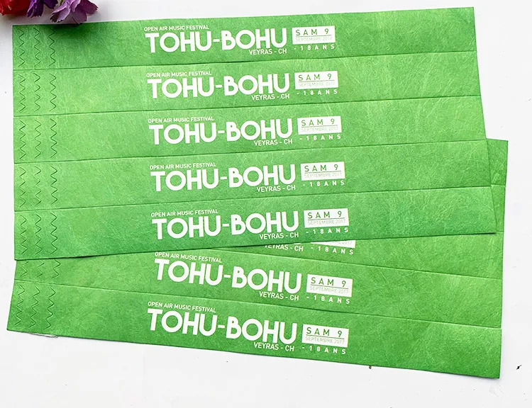 Kofei Promotional Printed Logo Printable Swimming Pool Tyvek Wrist Band ...