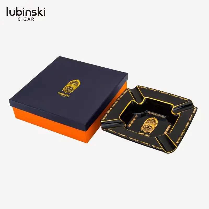 Lubinski Cigar Ashtray Four Smoke Tanks Ceramic Gold Large Capacity ...