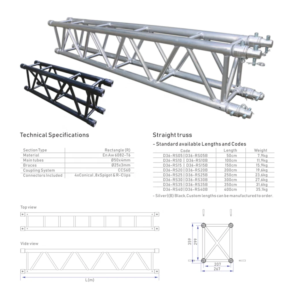 D36-R rectangular girder truss,circular roof truss,stage lighting ...