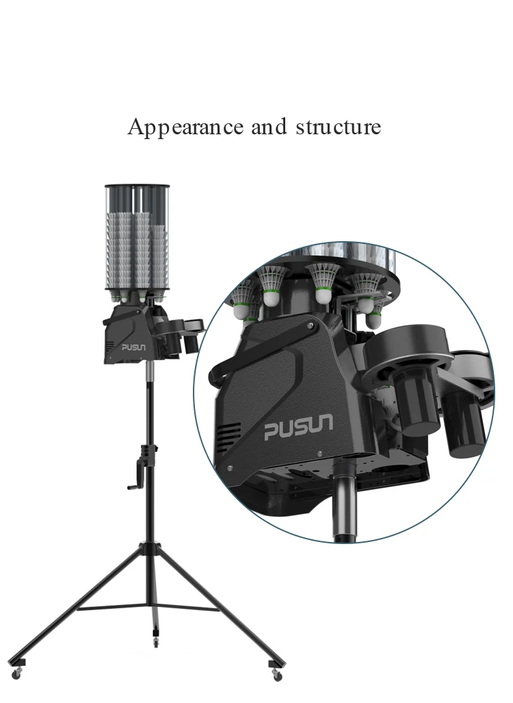 2023 Hot Sales Automatic Badminton Ball Machine - PUSUN PB-6001 Pro