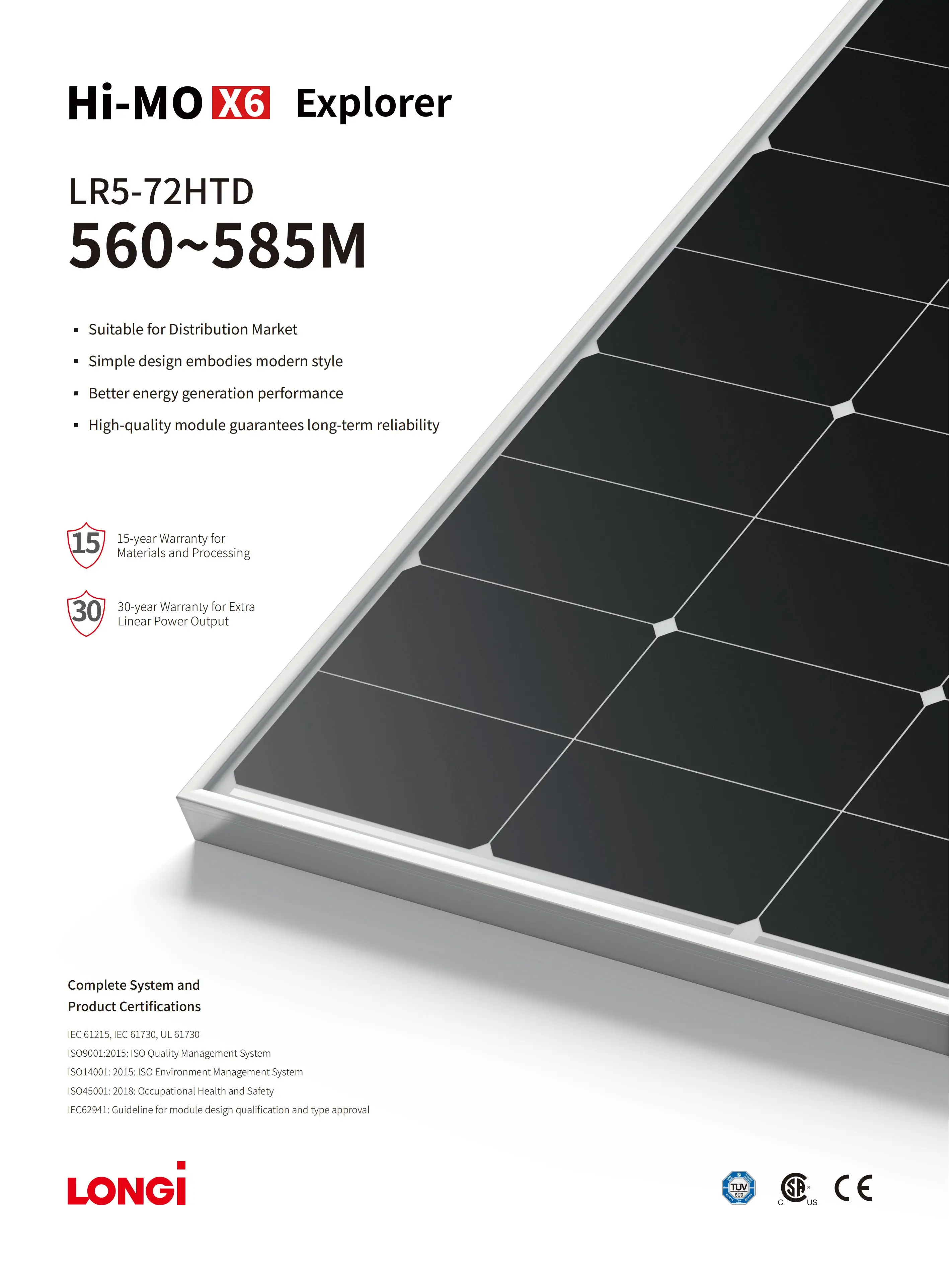 Longi Hi-mo X6 Zonnepanelen Pv Module Double Glass 550w 560w 565w 570w ...