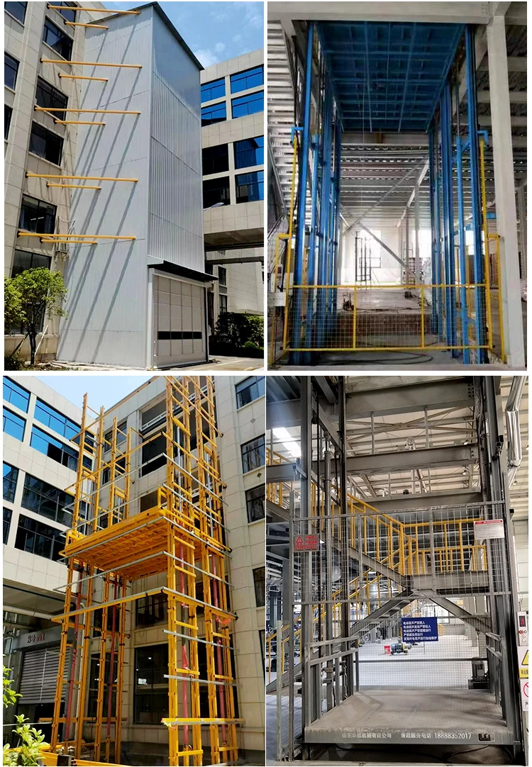 Hydraulic Vertical Cargo Lifter Electric Lifting Platform Warehouse ...
